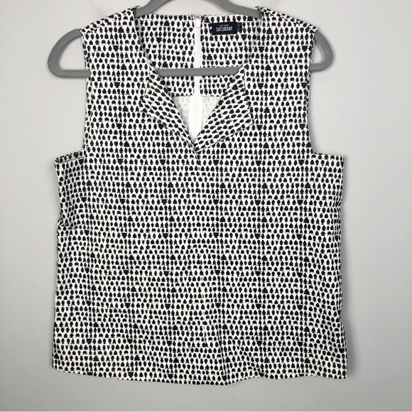 kate spade | Tops | Kate Spade Saturday Pottery Vase Print Black White ...